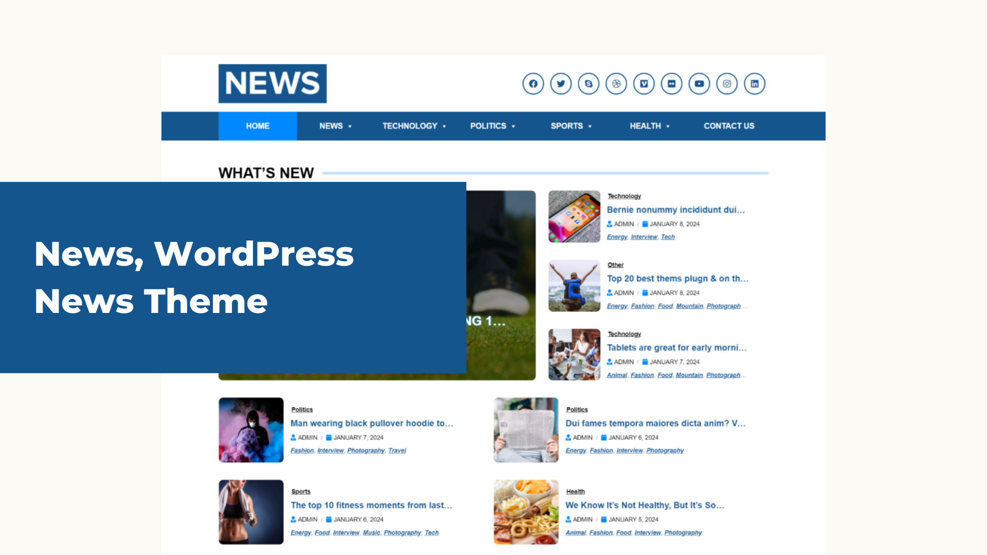 News - WordPress News Theme, a WordPress Template by Ordasoft