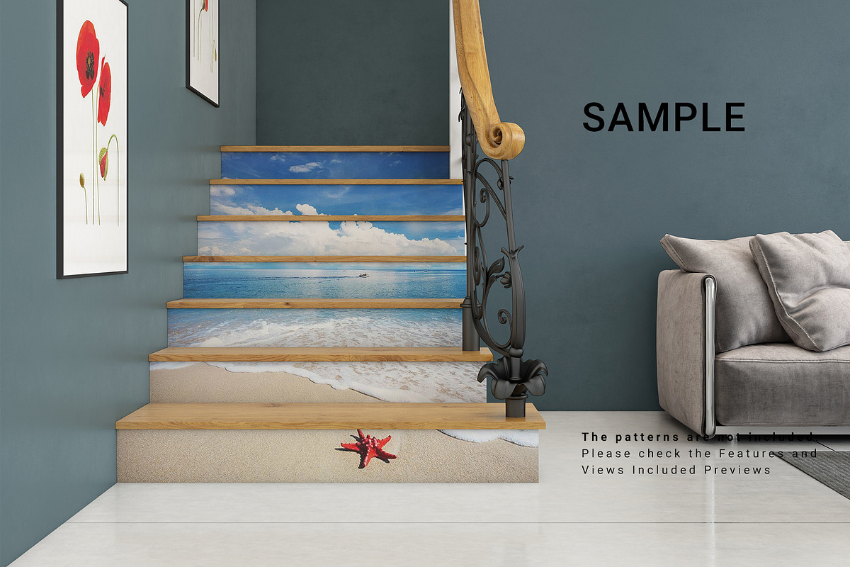 Staircase Sticker Mockup Set, a Product Mockup by mock-ups