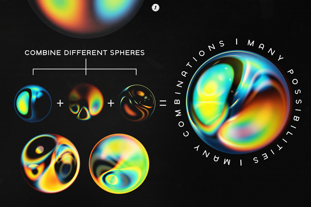 Rainbow Spheres, an Object Graphic by Freezerondigital