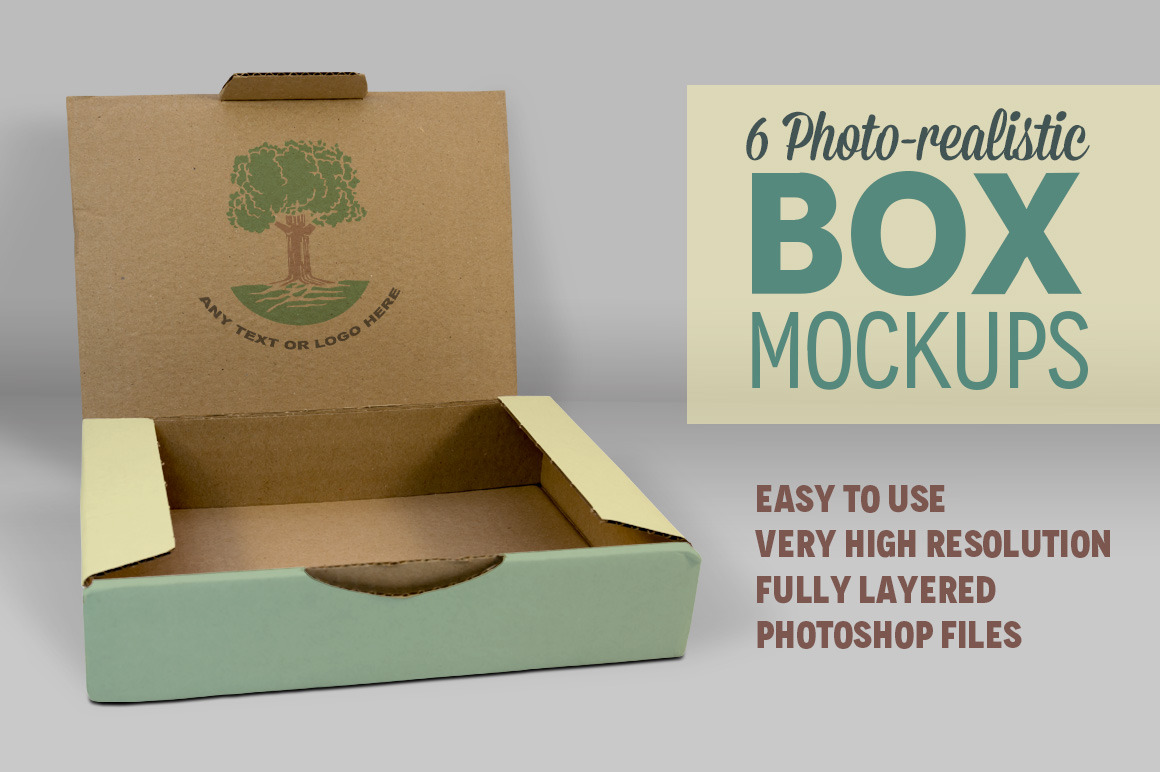6 Photorealistic Box Mockups V.3, a Product Mockup by Illusiongraphic