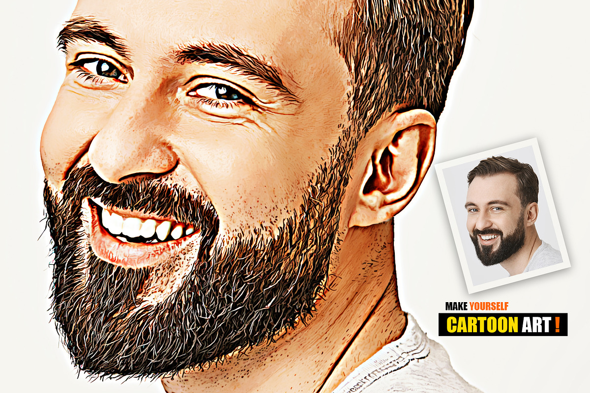 Sharpen Cartoon Photoshop Action, an Action Add-On by DesignCave ...