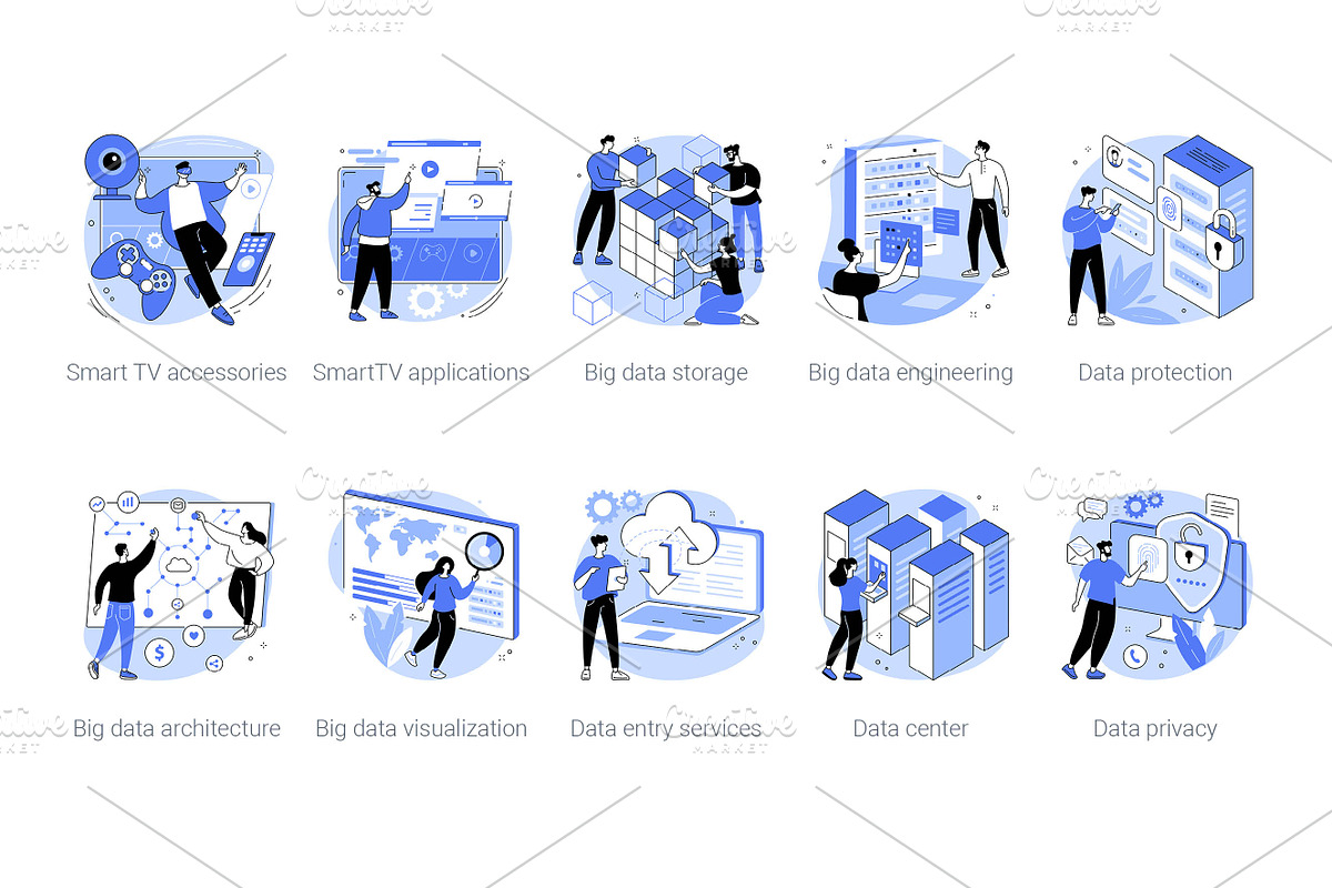 45 Technology UI illustrations, an iPhone Mockup by Visual Generation