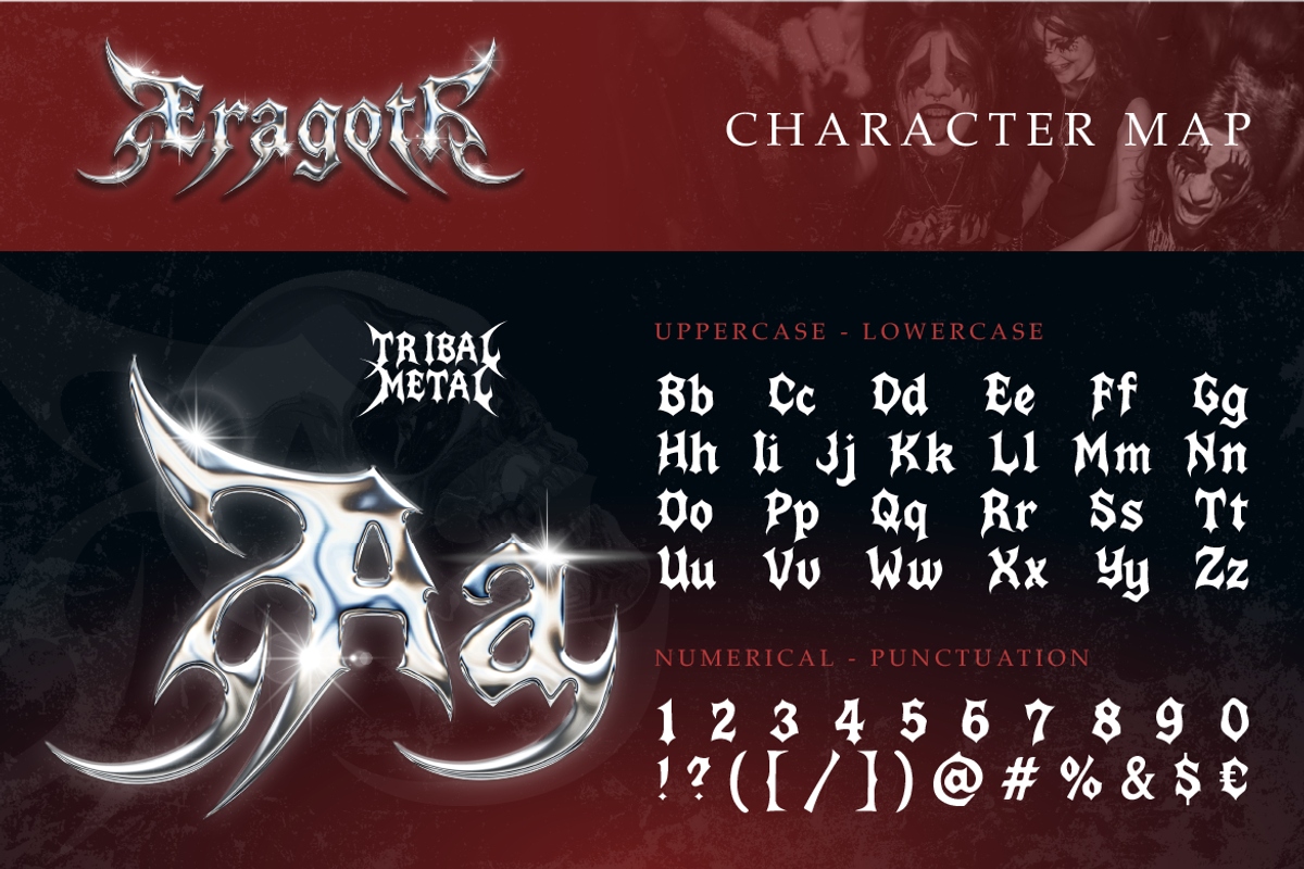Eragoti - Tribal Metal Font
