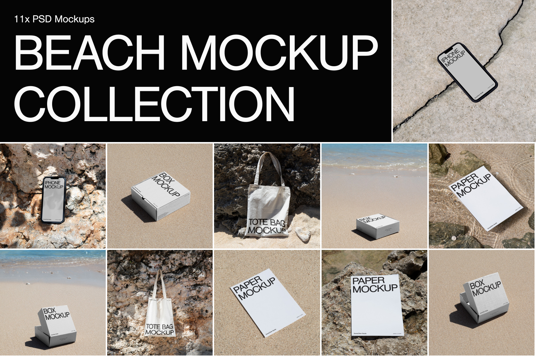 Beach Mockup Collection, a Packaging Mockup by SomeOther Studio