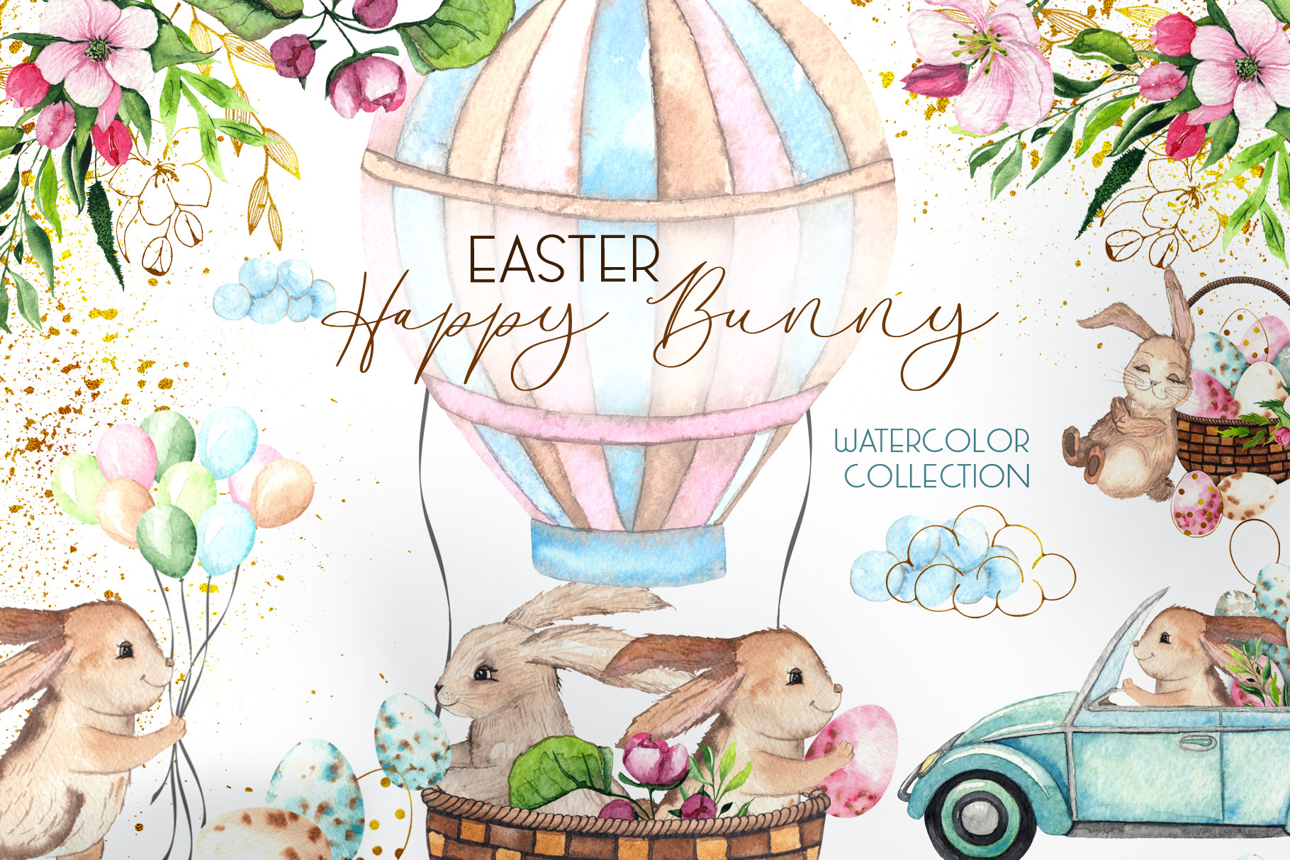 Easter Bunny. Watercolor collection, an Object Graphic by Ana-Sakuta