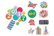 Happy new year 2017 text design vector creative graphic celebration ...