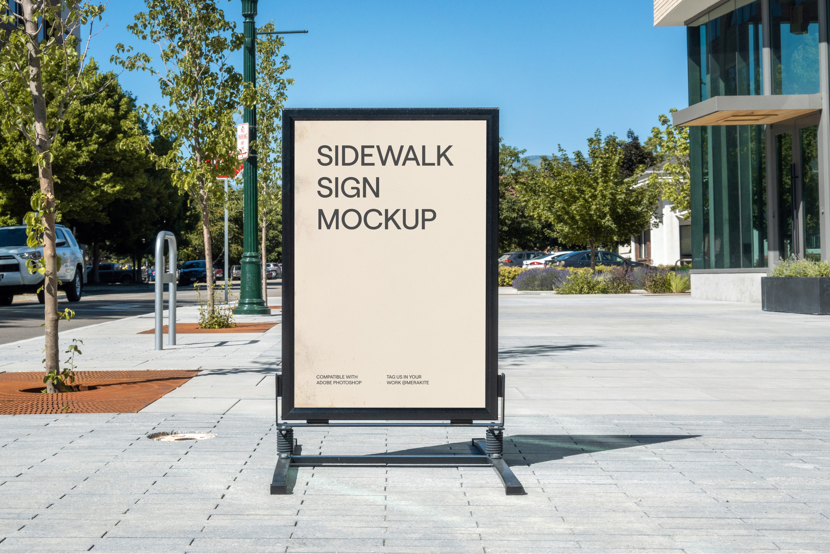 Sidewalk Sign PSD Mockup Template | Creative Market