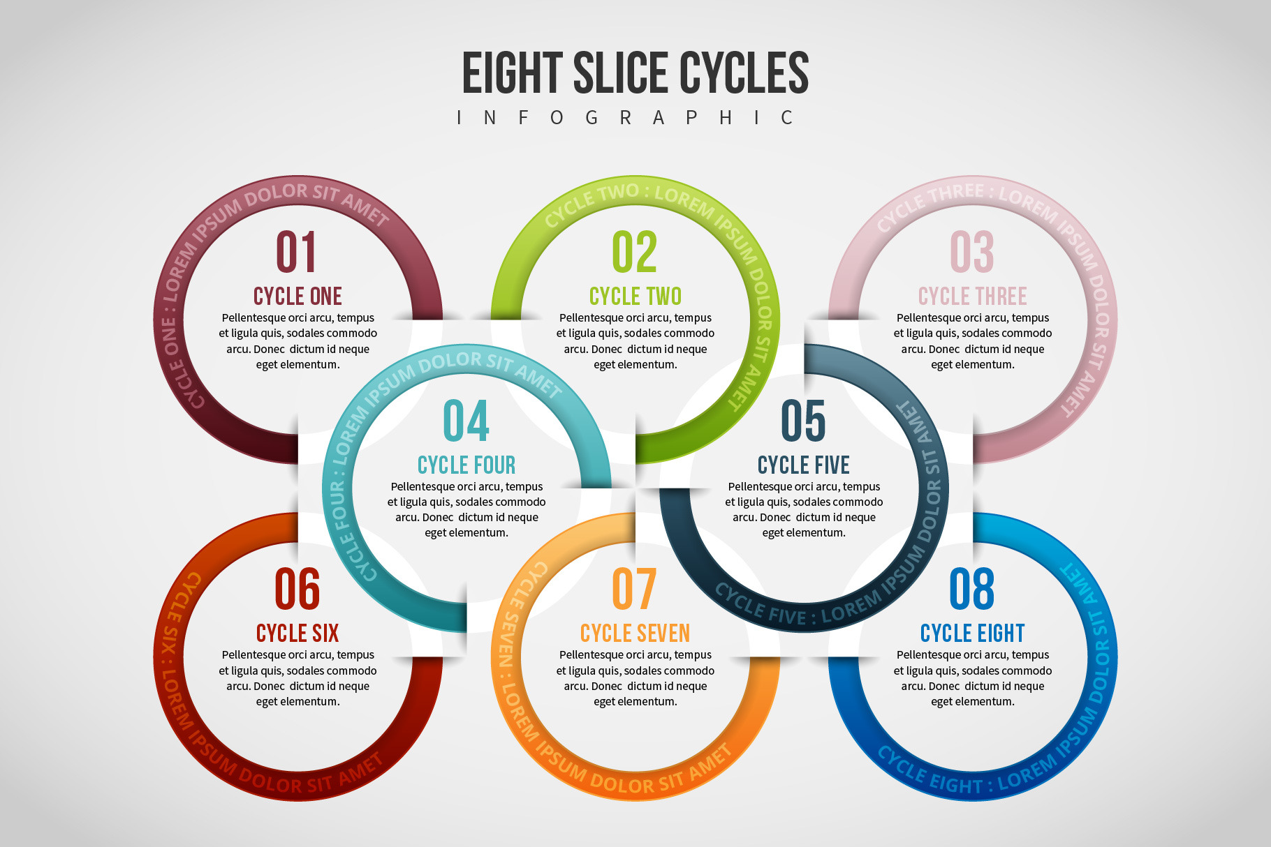 Eight Slice Cycles Infographic, a Templates & Theme by h.utomo