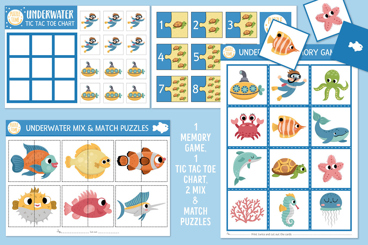Under the sea games and activities, an Education Illustration by Lexi Claus