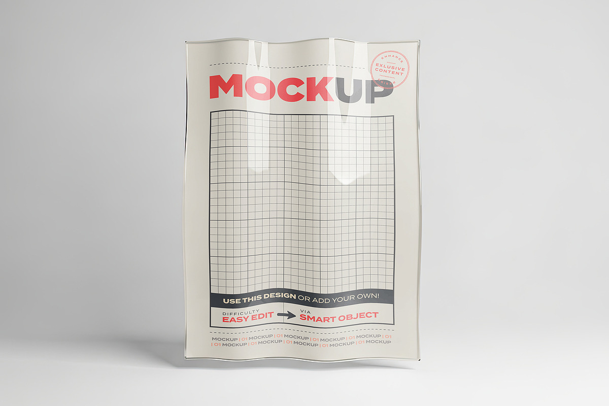 Wavy Distorted Poster Mockups, a Mockup by Luuqas Design