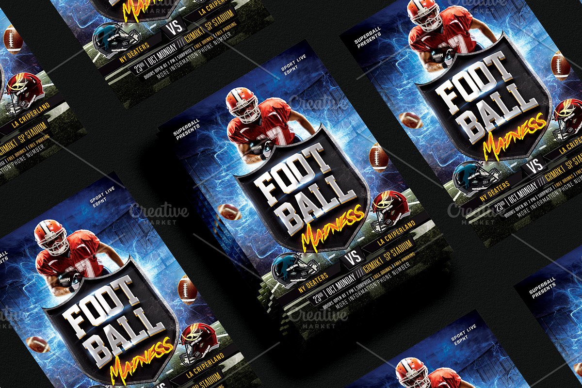 10 Football Flyer Bundle, a Flyer Template by Basez Flyers