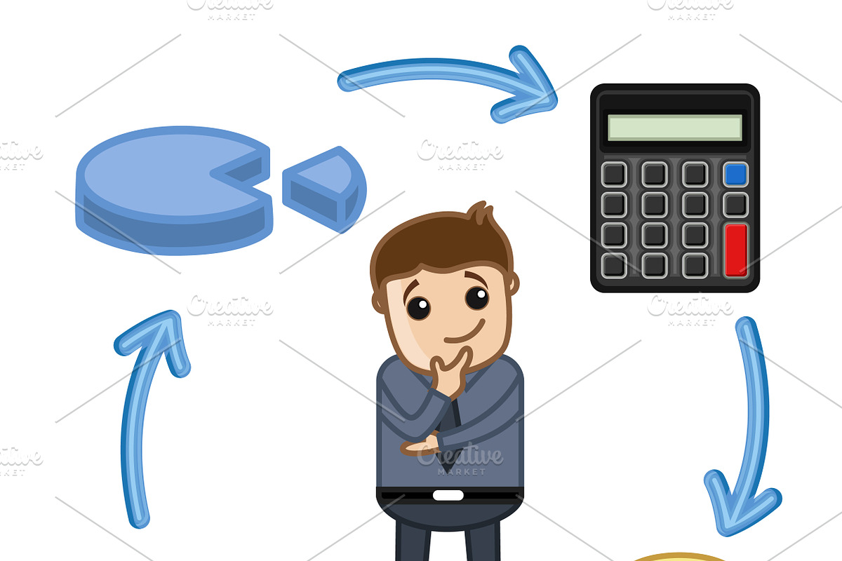 30+ Economy Concepts Cartoons, a Work Illustration by TrueMitra Designs