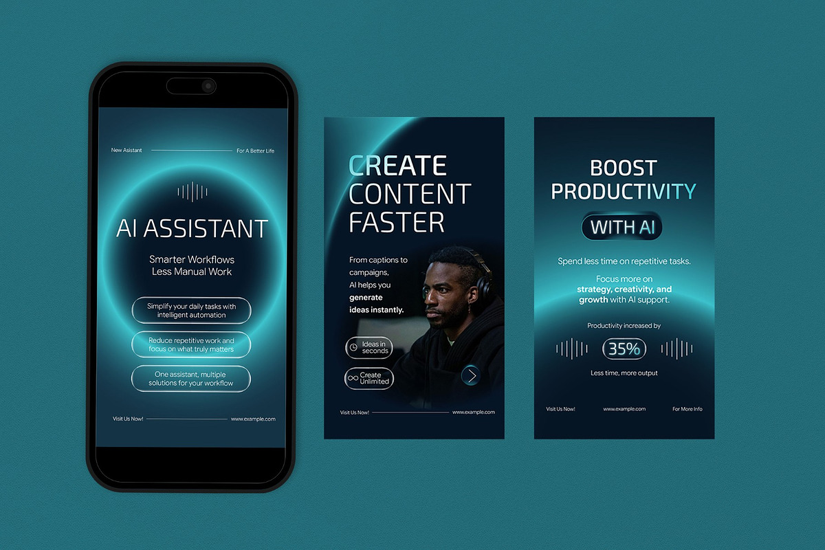 AI Assistant Instagram Template, a Social Media Template by graphicook