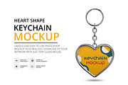 Heart Shape keychain Mockup