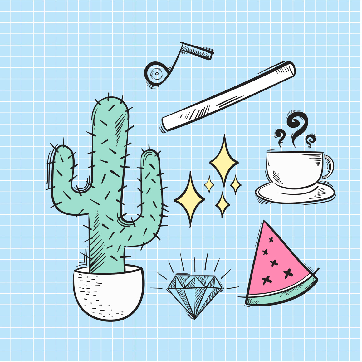 Vector of random illustration icons, an Illustration by rawpixel