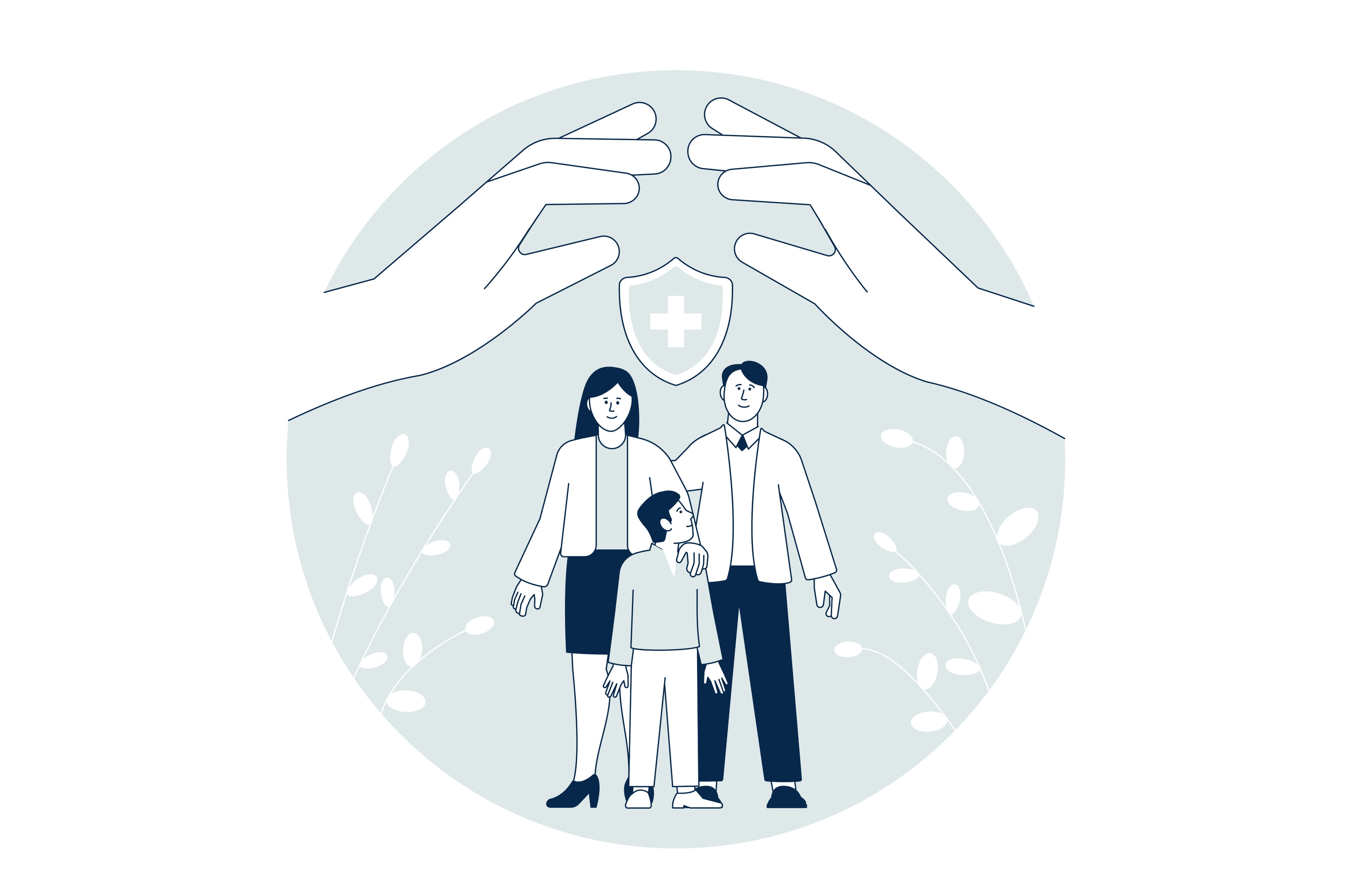 Family insurance. Safe people, a Background Graphic by LadadikArt