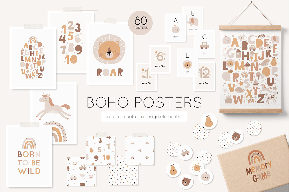 Boho posters - cute collection | Creative Market