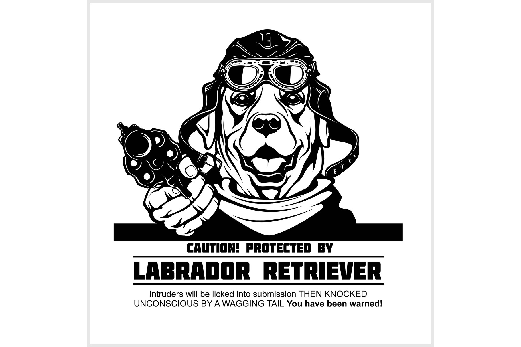 Labrador Retriever dog with gun - | Illustrations ~ Creative Market
