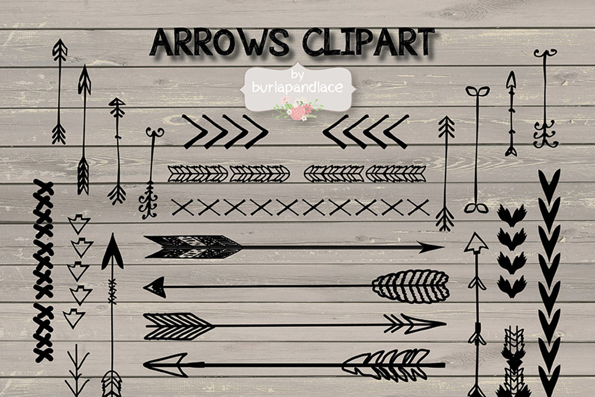 VECTOR Hand Drawn clipart arrows, an Illustration by burlapandlace