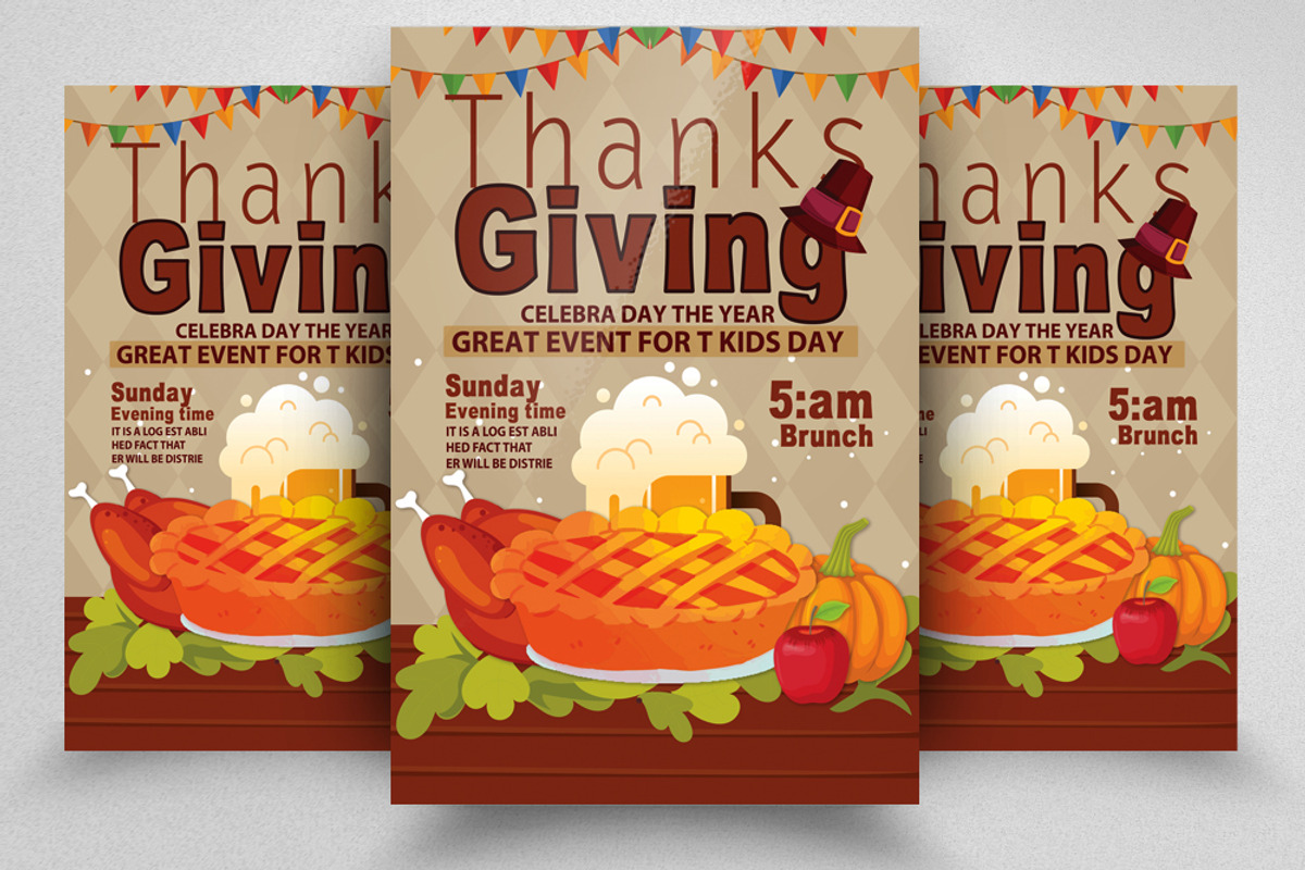 Thanks Giving Celebration Flyer, a Flyer Template by Design Up