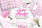 Cute Pinky Patterns Pack, a Pattern Graphic by Evelina Hiiri