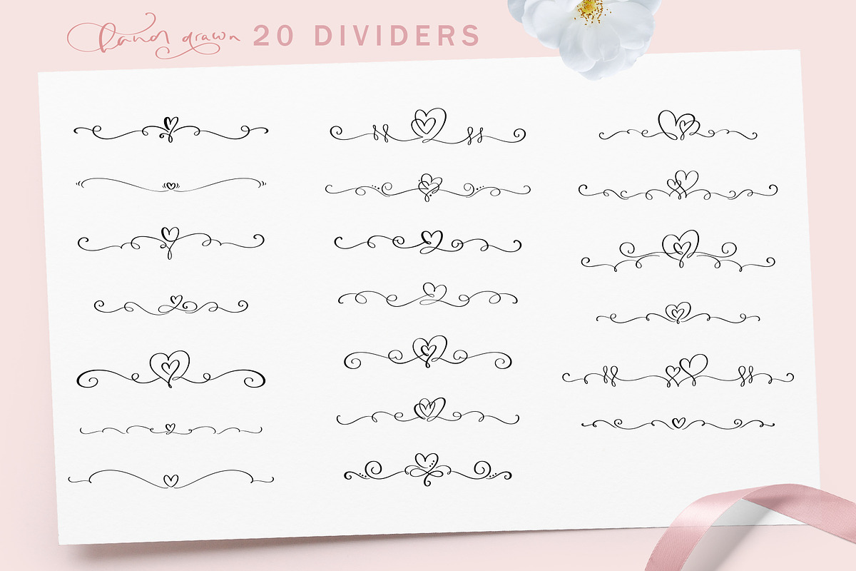 Vector Valentine divider and frame SVG