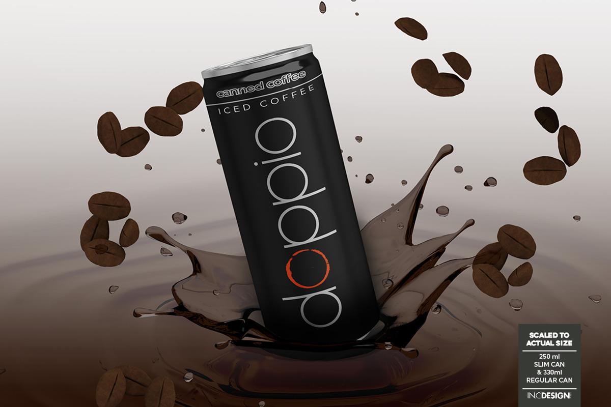 Can Splash Packaging Mock Up, a Product Mockup by INCDesign