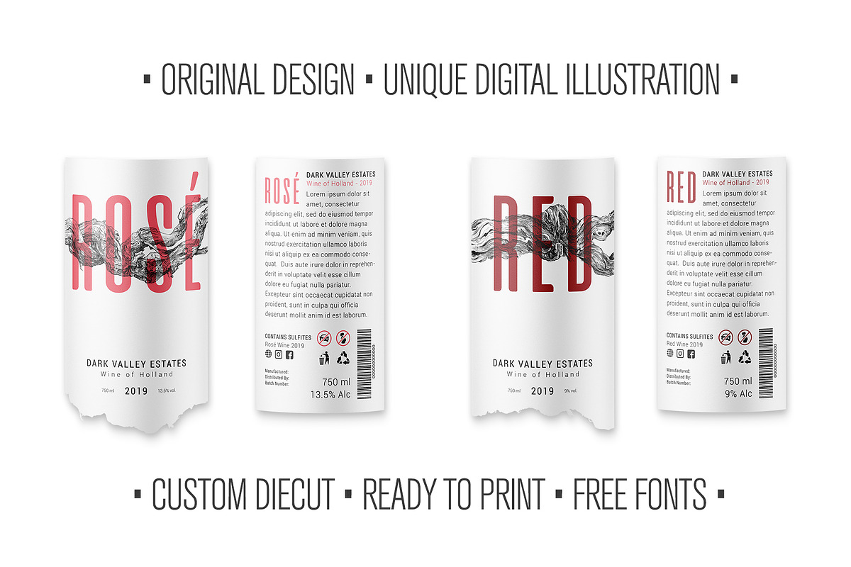 Vine Label Template, a Templates & Theme by CultCat Purrrfect Designs ...