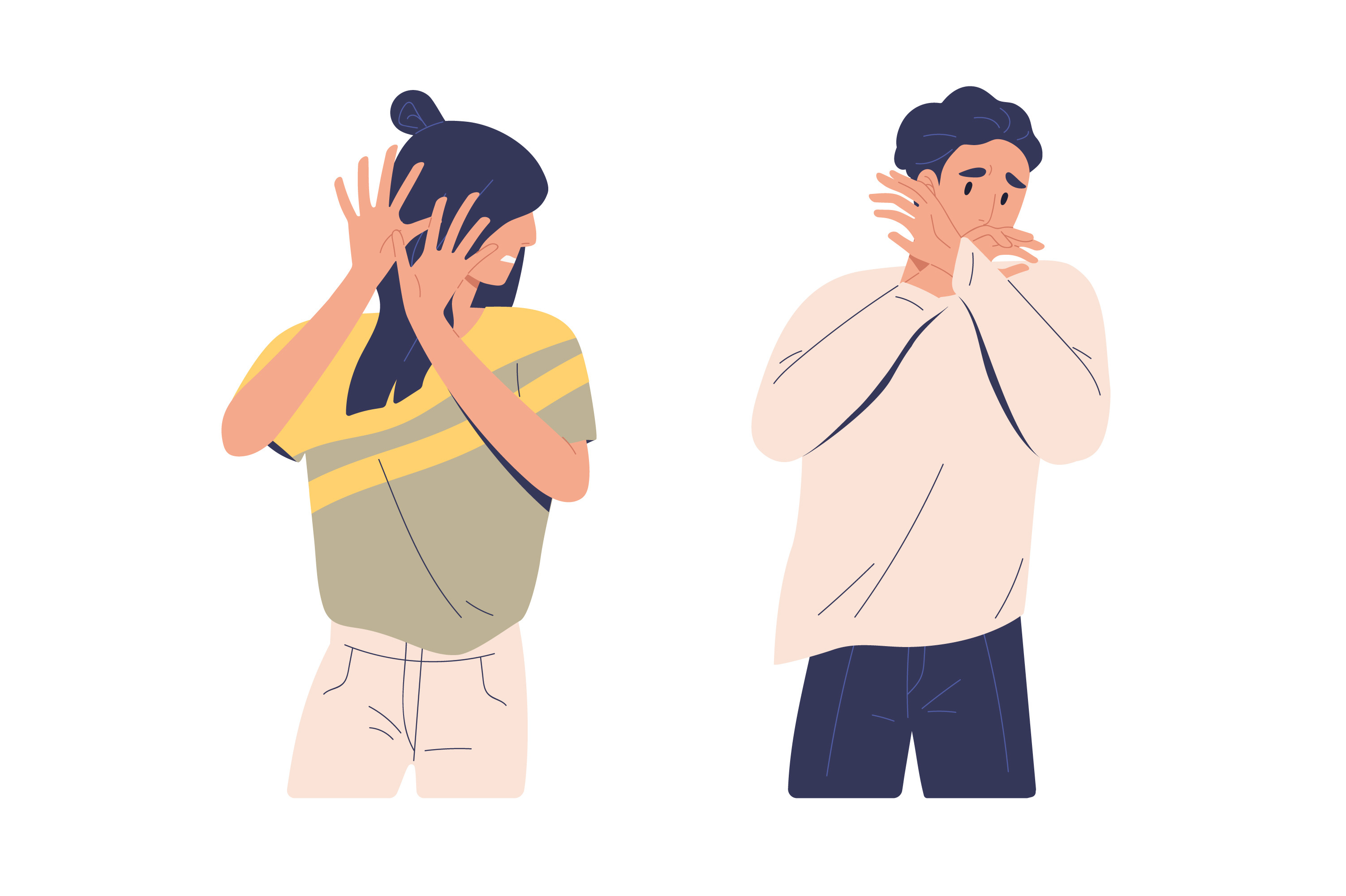 People feeling regret, embarrassment | People Illustrations ~ Creative ...
