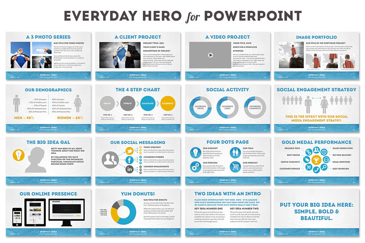 Everyday Hero Powerpoint HD Template, a Presentation Template by Blixa ...