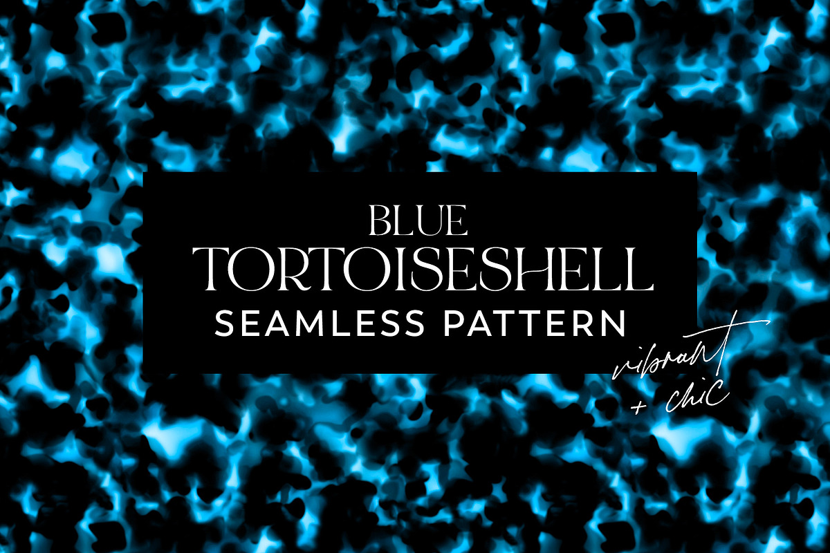 Blue Tortoiseshell Seamless Pattern, a Pattern Graphic by Leysa Flores