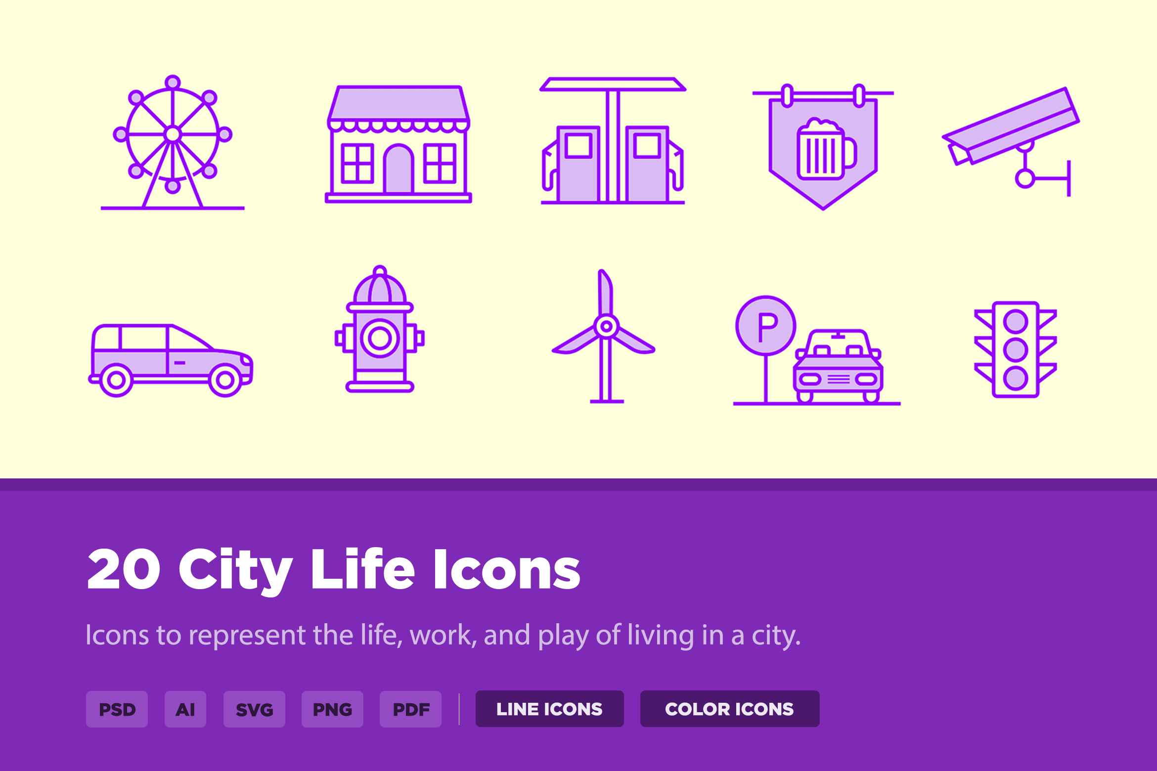 20 City Life Icons, an Icon by Creative VIP