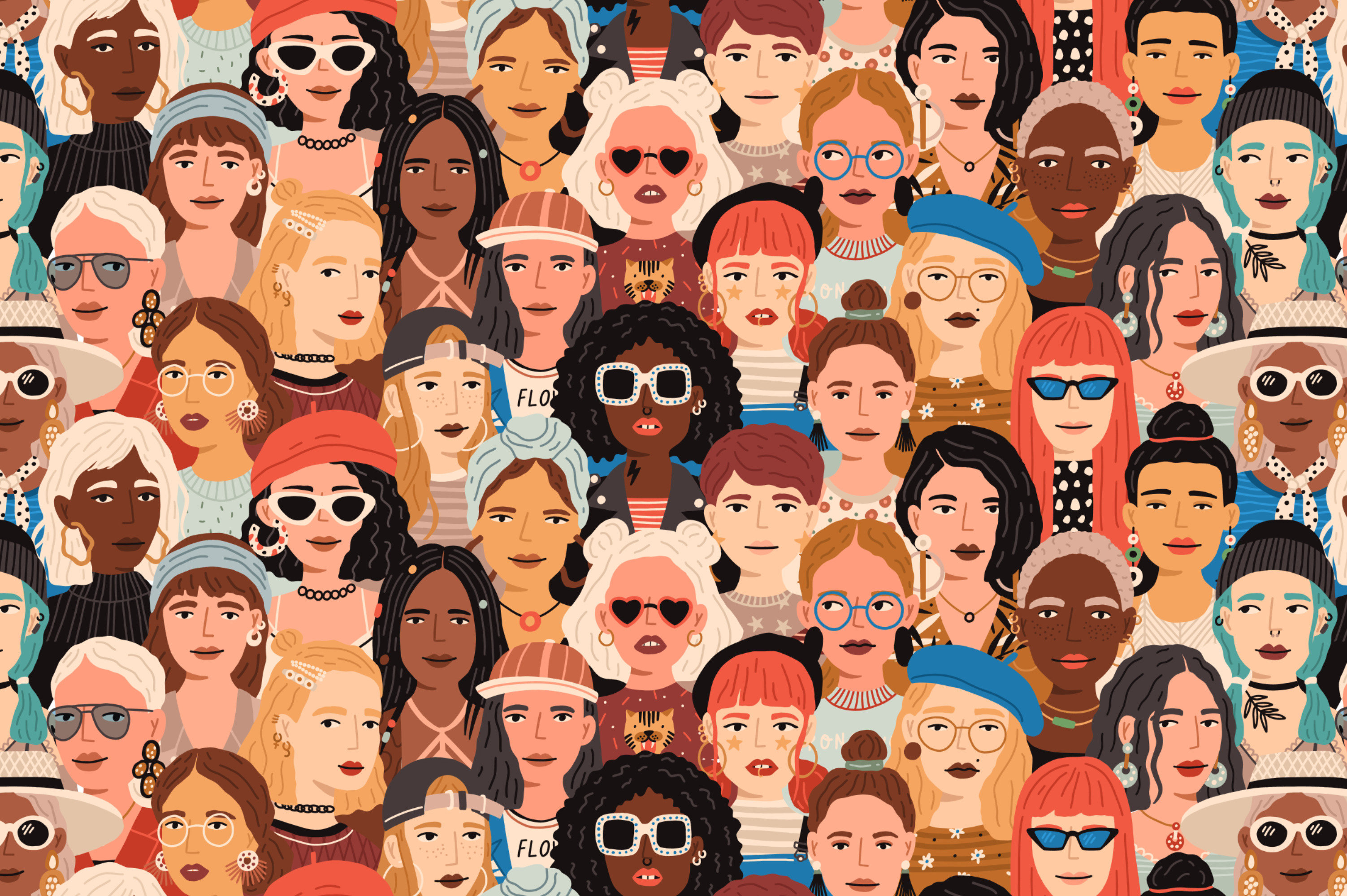 Crowd of women seamless pattern, a Pattern Graphic by Good Studio