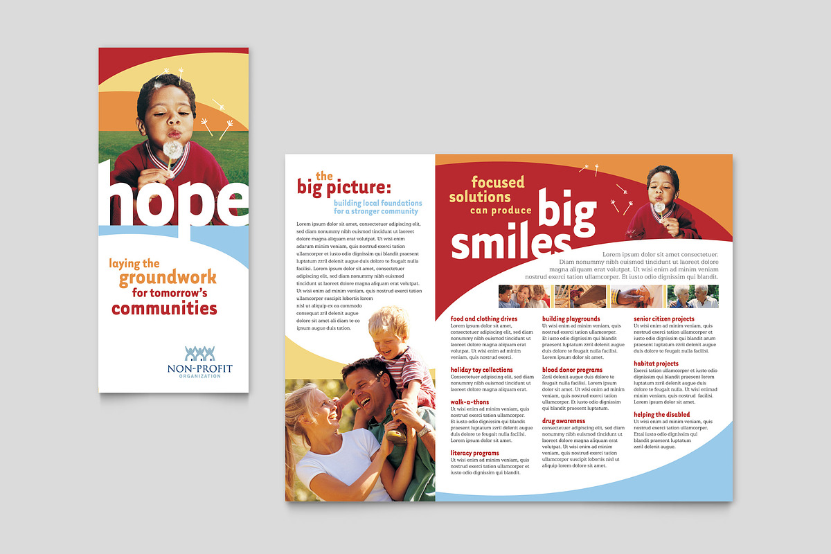 Community Nonprofit Brochure Template | Creative Market