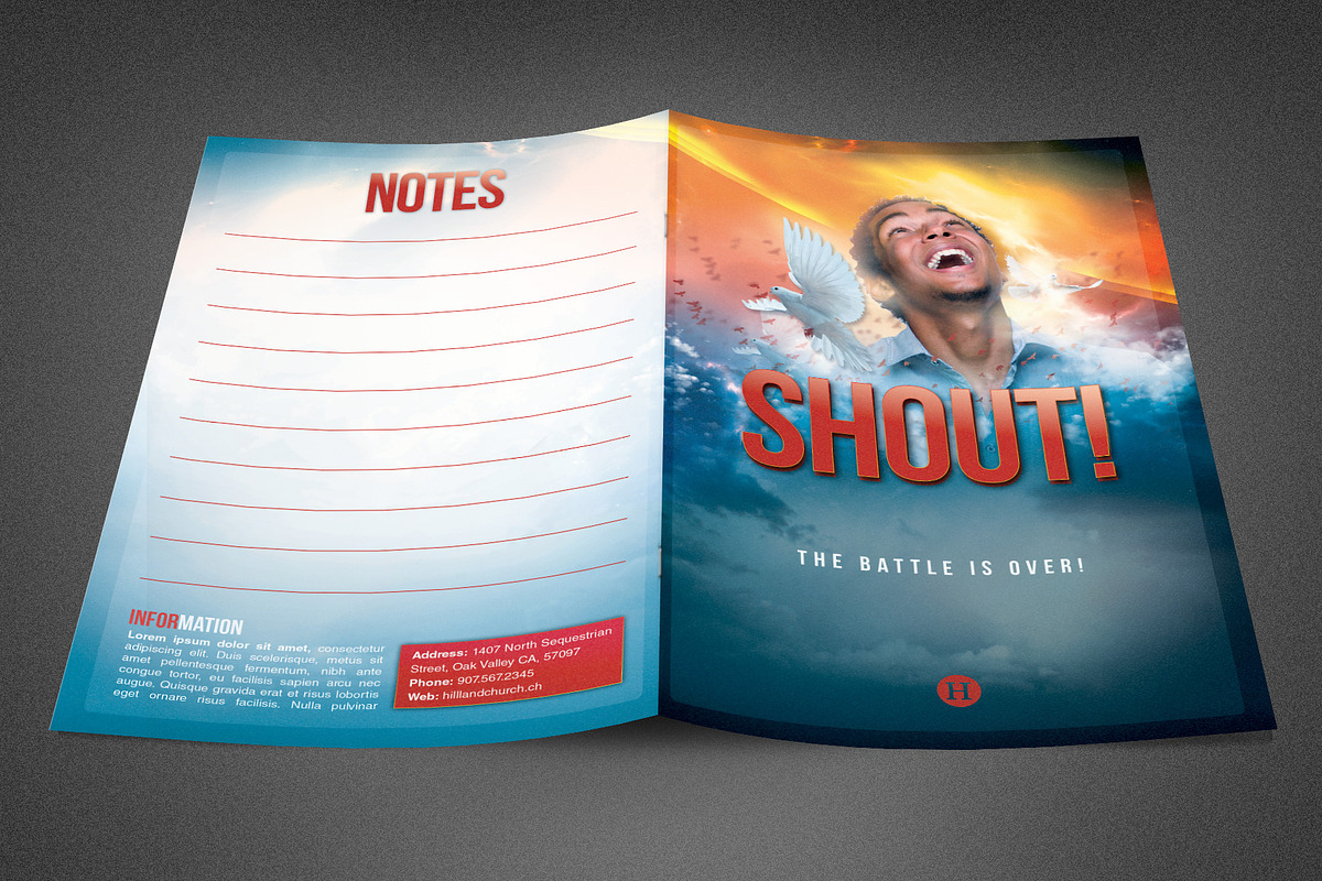 Shout Church Bulletin Template, a Brochure Template by loswl