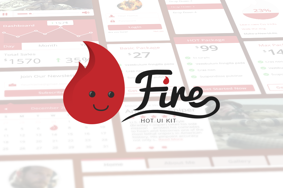 Fire Ui kit, an UI Kit Template by KR Desgin