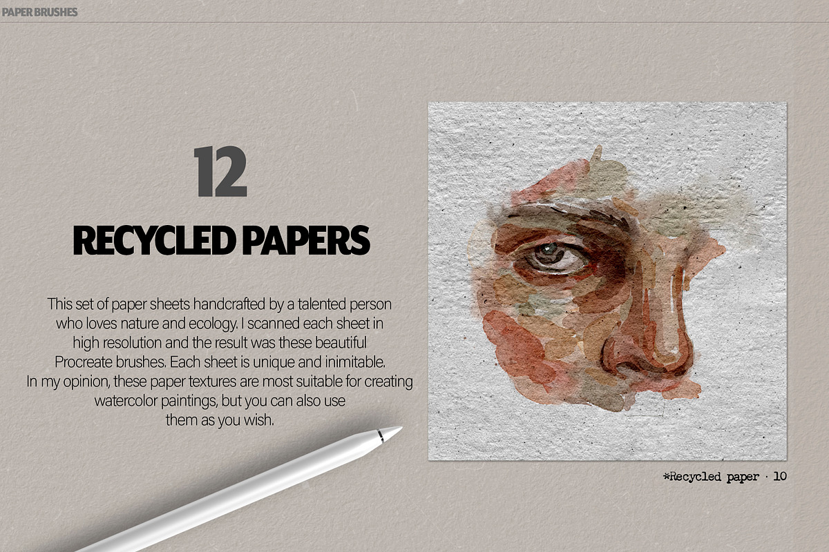 Paper Texture Brushes Procreate, a Brush Add-On by Les Frolova