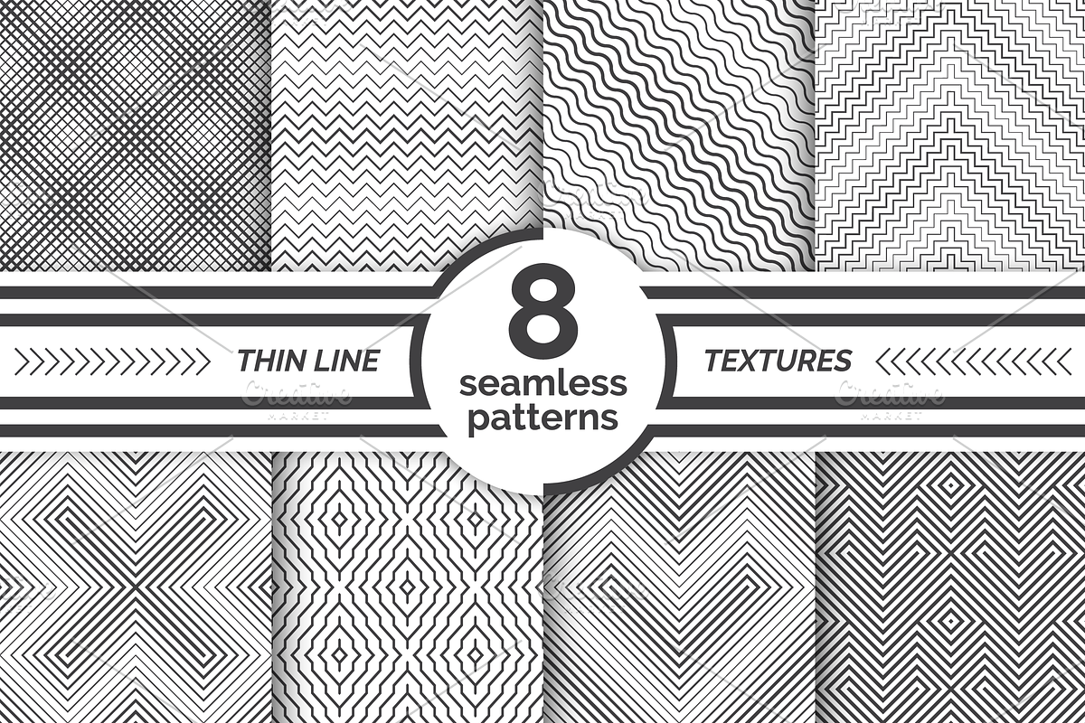 Modern linear seamless patterns, a Pattern Graphic by pattern shop