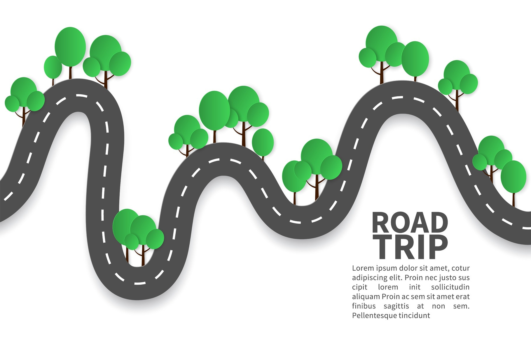 Paper road. Road landscape with, an Object Graphic by YummyBuum