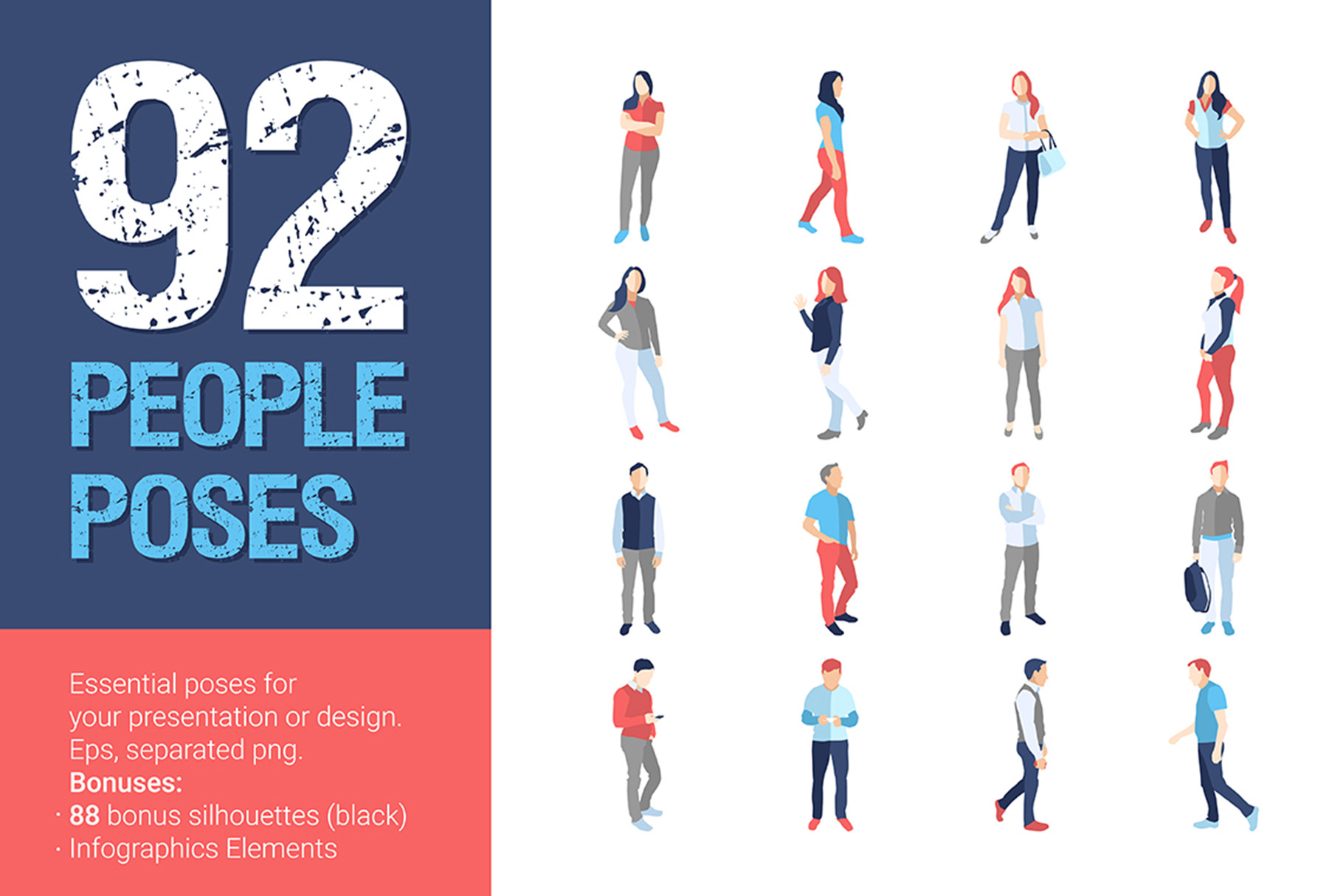 92 People Casual Poses SUPER BUNDLE, a Person Illustration by Boyko ...