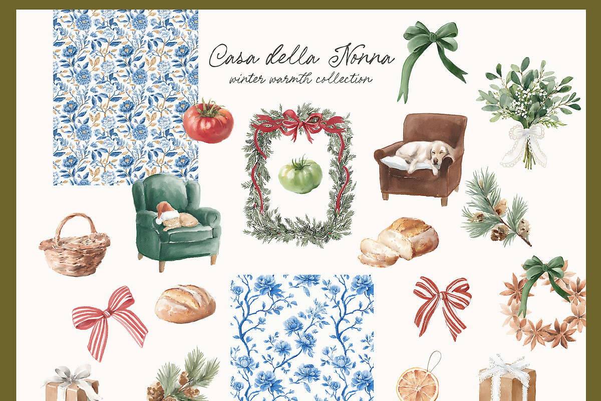Casa Della Nonna - Christmas Set, an Illustration by Isabelle Salem