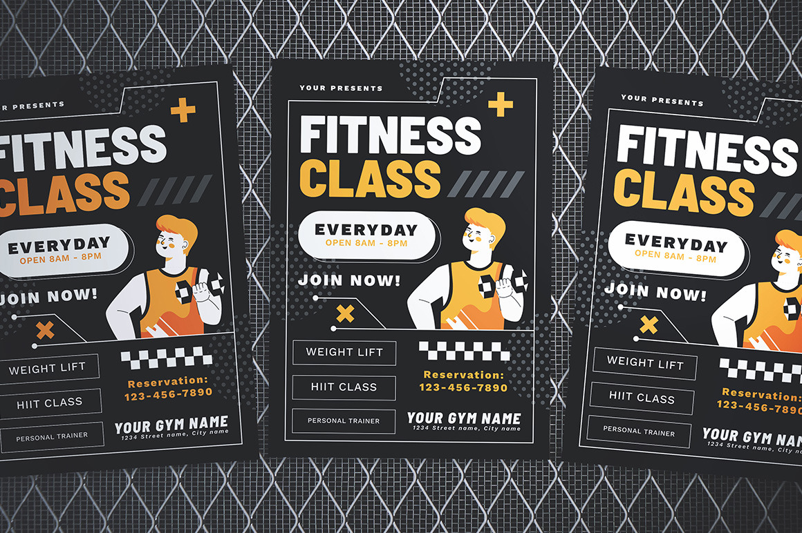 Fitness Class Flyer, a Flyer Template by Gumico Studio.