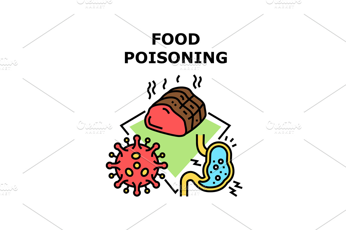 Food Poisoning Vector Concept Color, a Food Illustration by pikepicture ...
