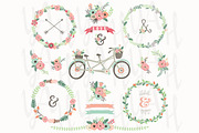 Wedding Floral Wreaths Bicycles, an Illustration by YenzArtHaut