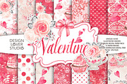 Watercolor Sweet Valentine DP pack | Graphic Patterns ~ Creative Market