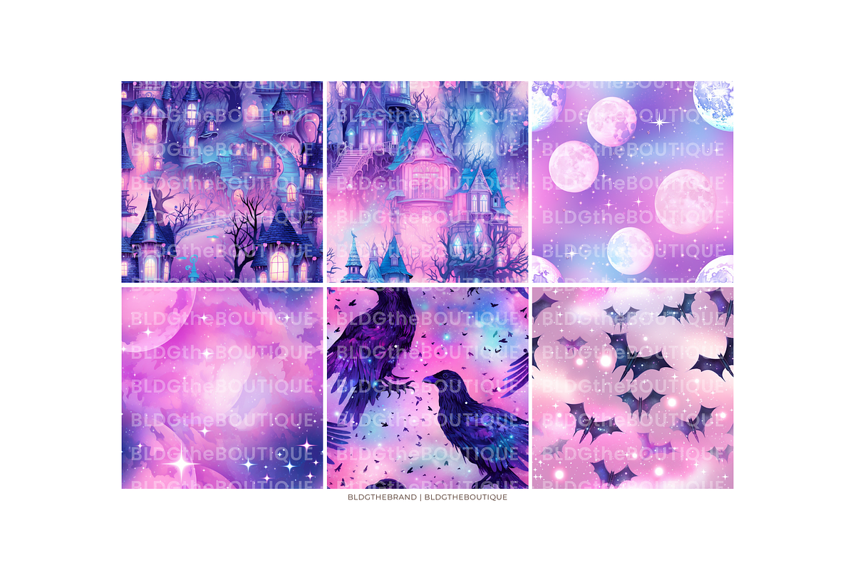 Pastel Halloween Seamless Patterns