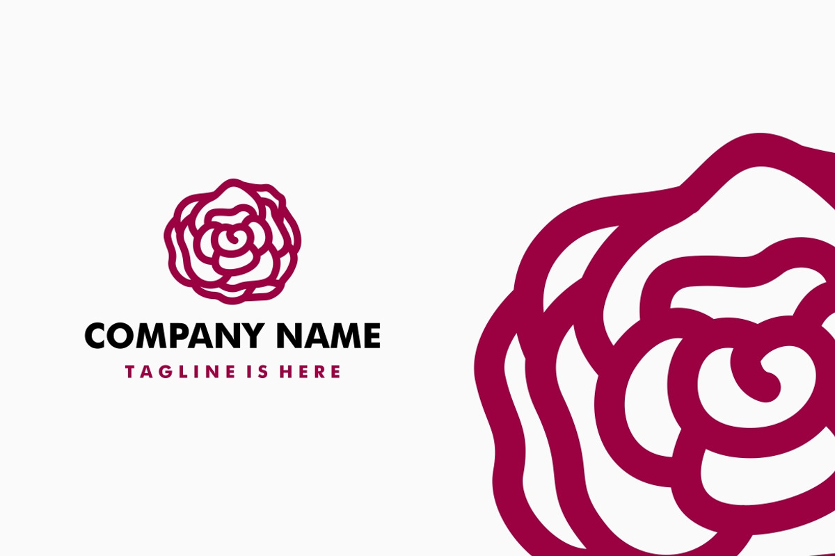 red rose logo, a Branding & Logo Template by vastard | Creative Market