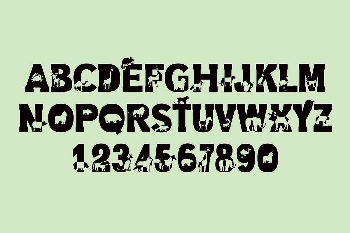 Jungle Zoo - Animal Font, a Font by vladocar