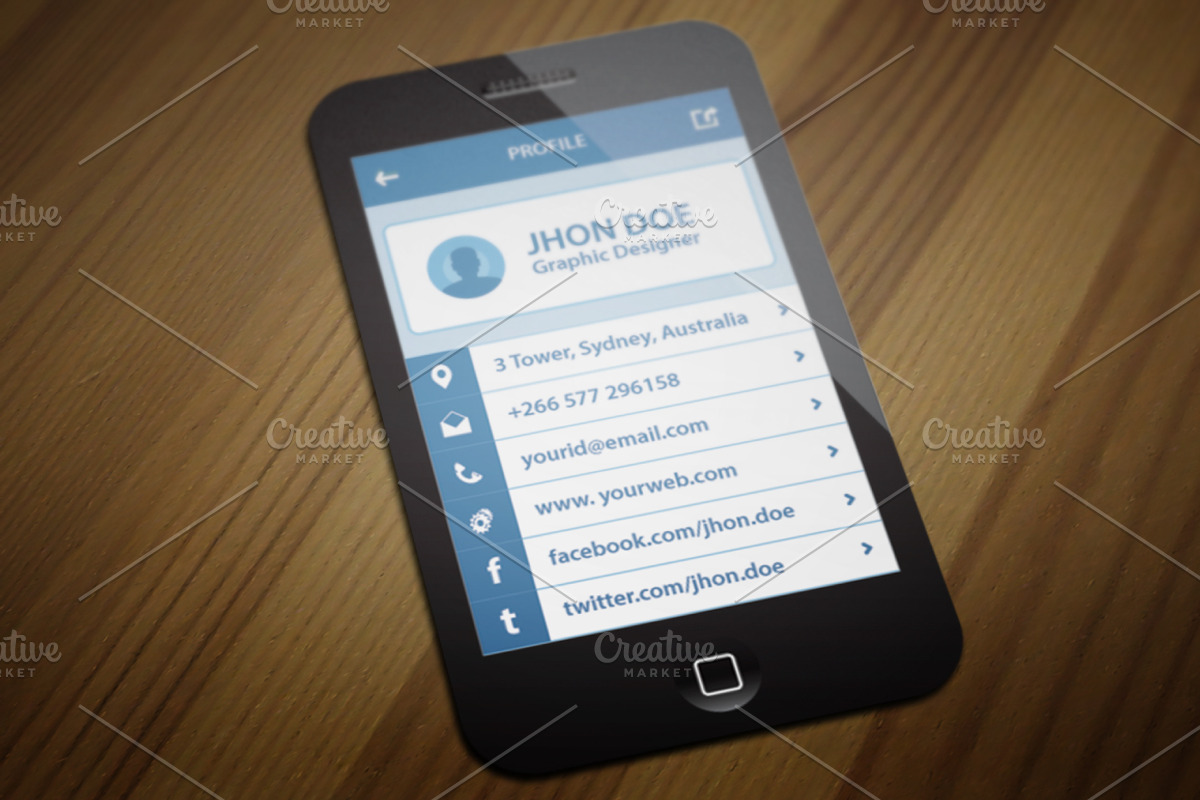 Smart Phone Business Card V.3, a Business Card Template by Pentaclay