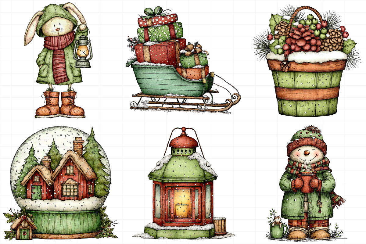 Whimsical Winter Clipart Bundle, an Illustration by Daily.Designs